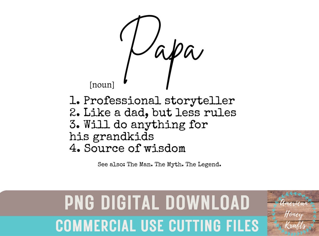 Papa Definition PNG Funny Father's Day Design Fatherhood Definition ...