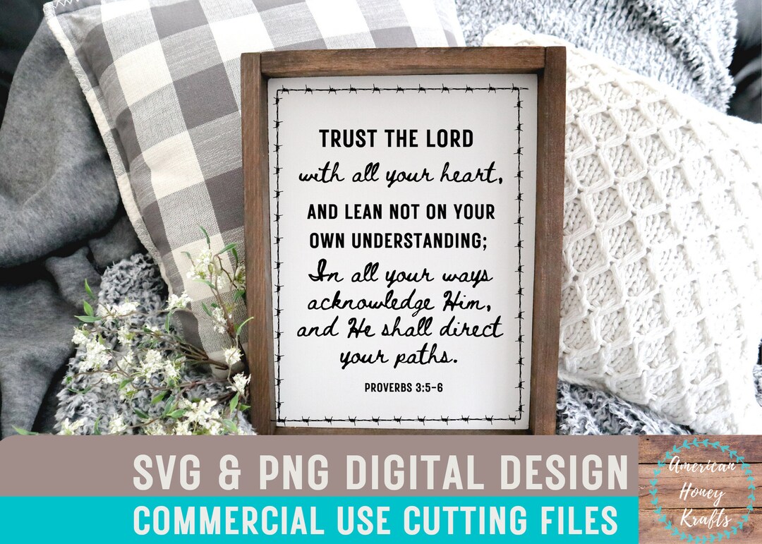 Trust in the Lord With All Your Heart, Proverbs 3:5-6, Printable Art ...