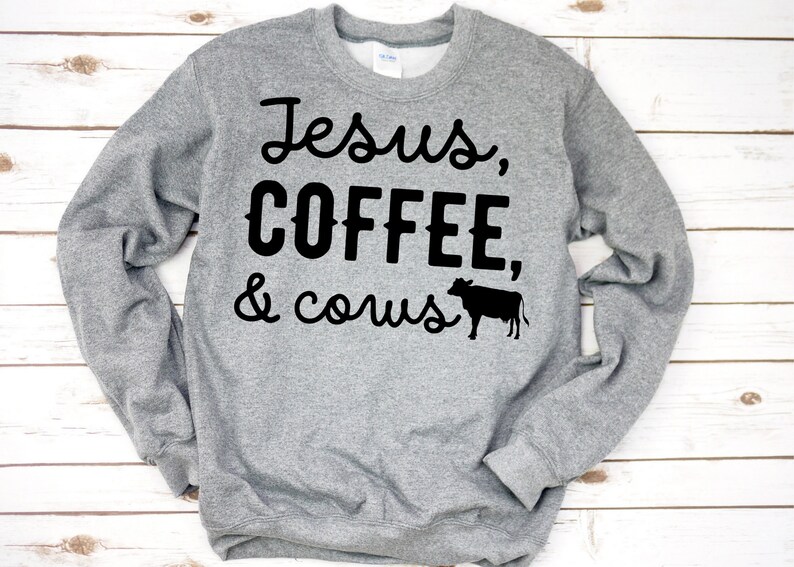 Jesus Coffee and Cows SVG Cutting File and Printable PNG - Etsy