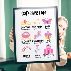 God Says I Am Positive Affirmation Girly Princess Sublimation Design ...