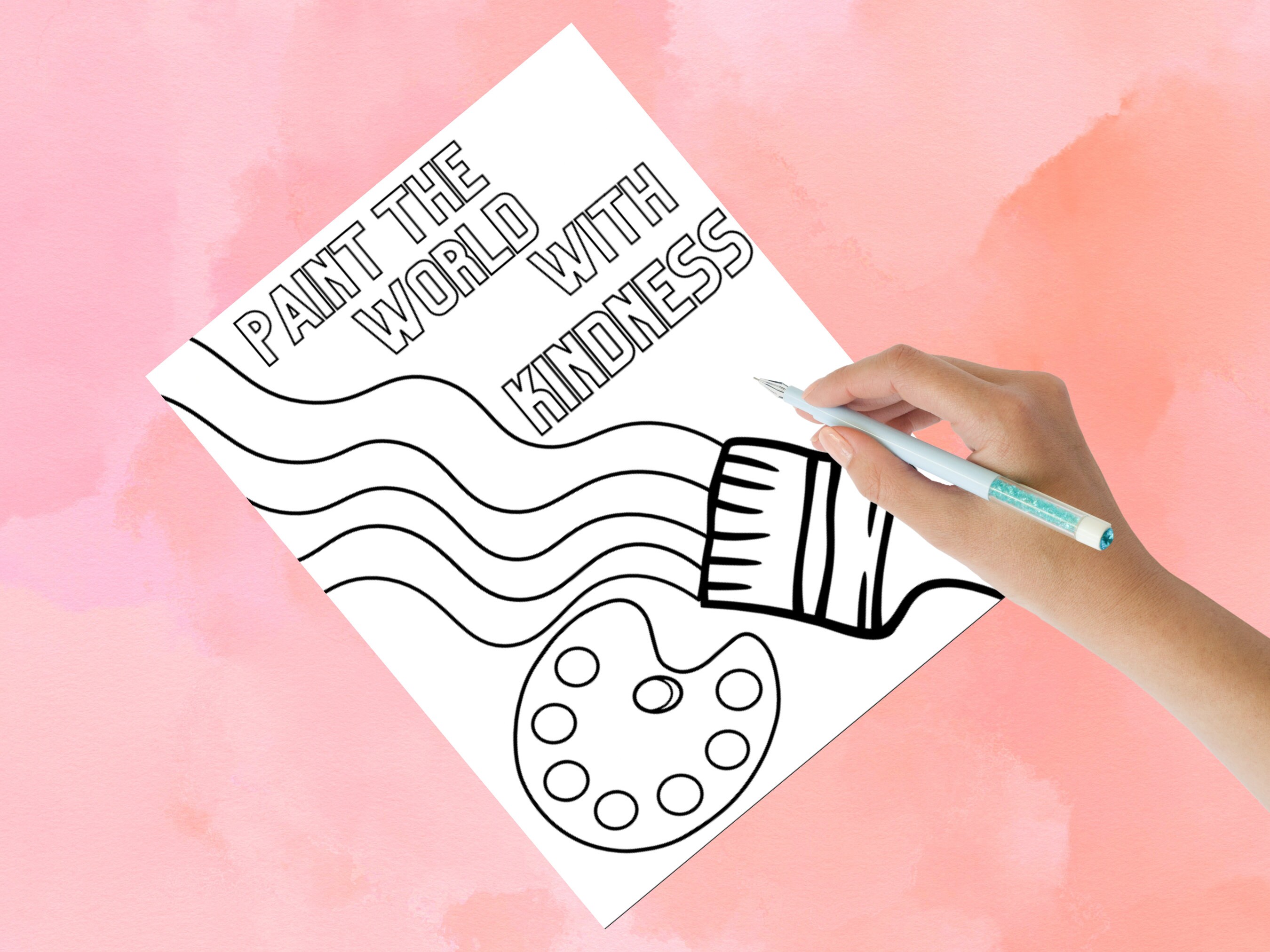 10 Kindness Coloring Pages, Kindness Poster PDF, Coloring Kindness ...