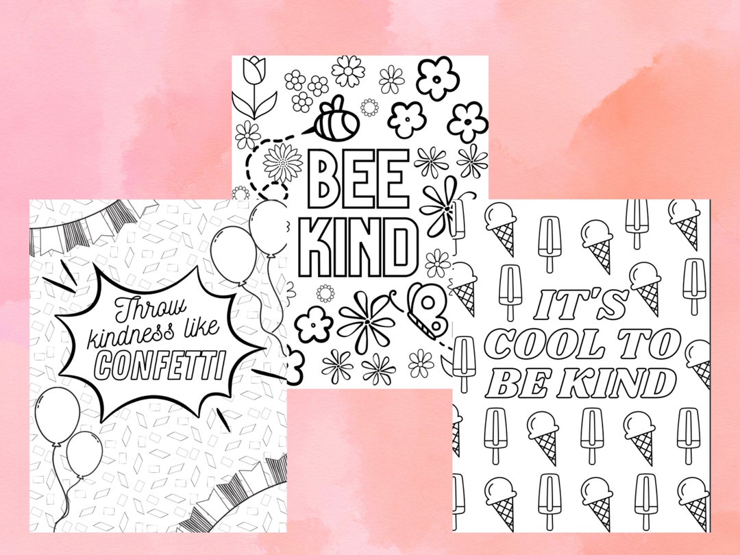 10 Kindness Coloring Pages, Kindness Poster PDF, Coloring Kindness ...