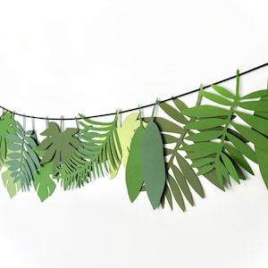 Tropical Leaves Banner | Tropical Leaves Garland | Jungle | Rainforest ...