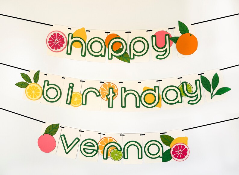 Citrus Party Banner | Fruit Party | Grapefruit | Lemon | Lime | Orange ...