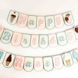 Ice Cream Party Banner | Ice Cream Cones | Popsicles | Birthday Party ...