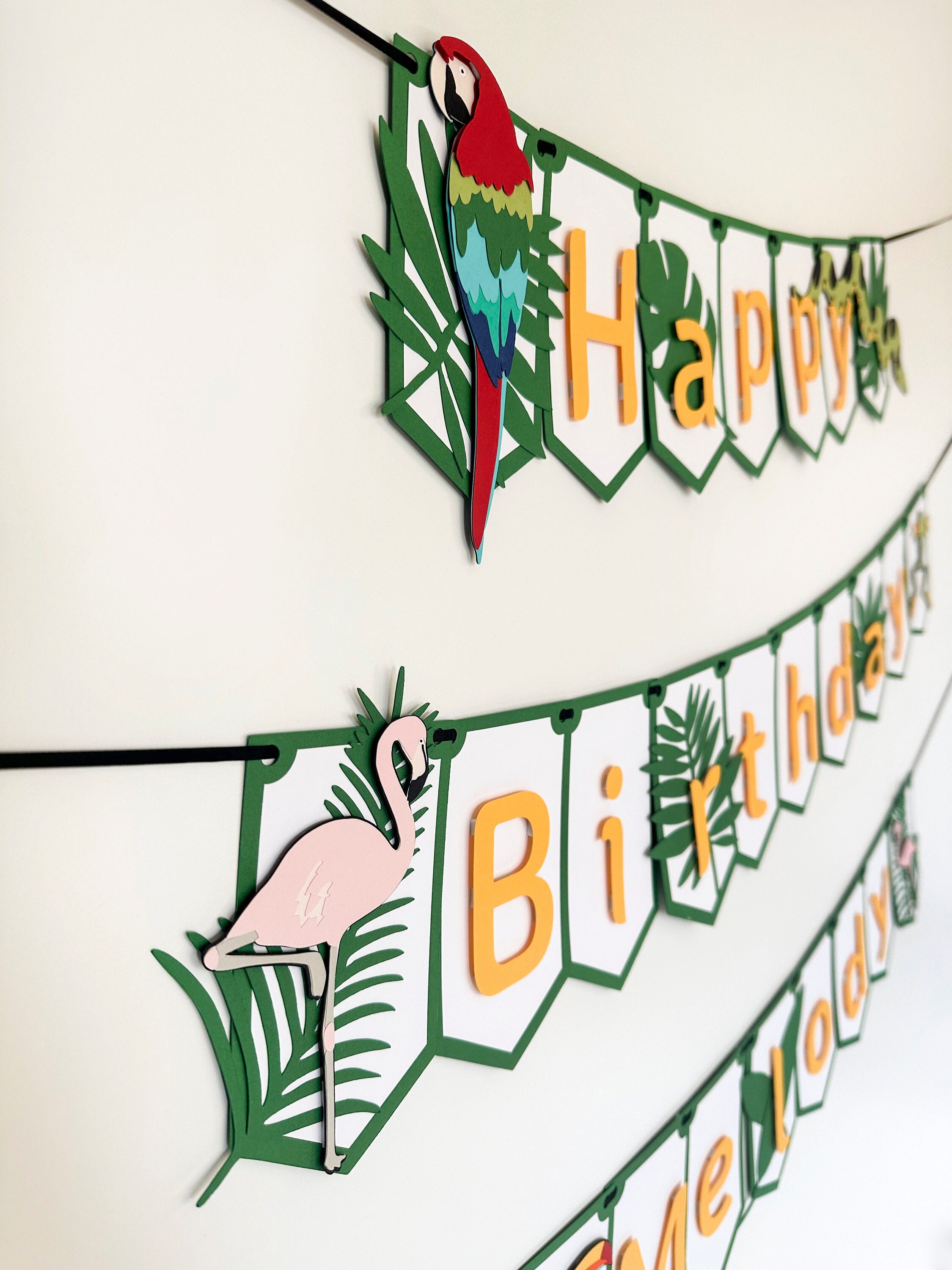 Tropical | Jungle | Rainforest | Luau | Party Banner | Parrot ...