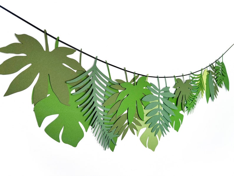 Tropical Leaves Banner | Tropical Leaves Garland | Jungle | Rainforest ...