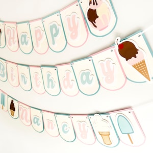 Ice Cream Party Banner | Ice Cream Cones | Popsicles | Birthday Party ...