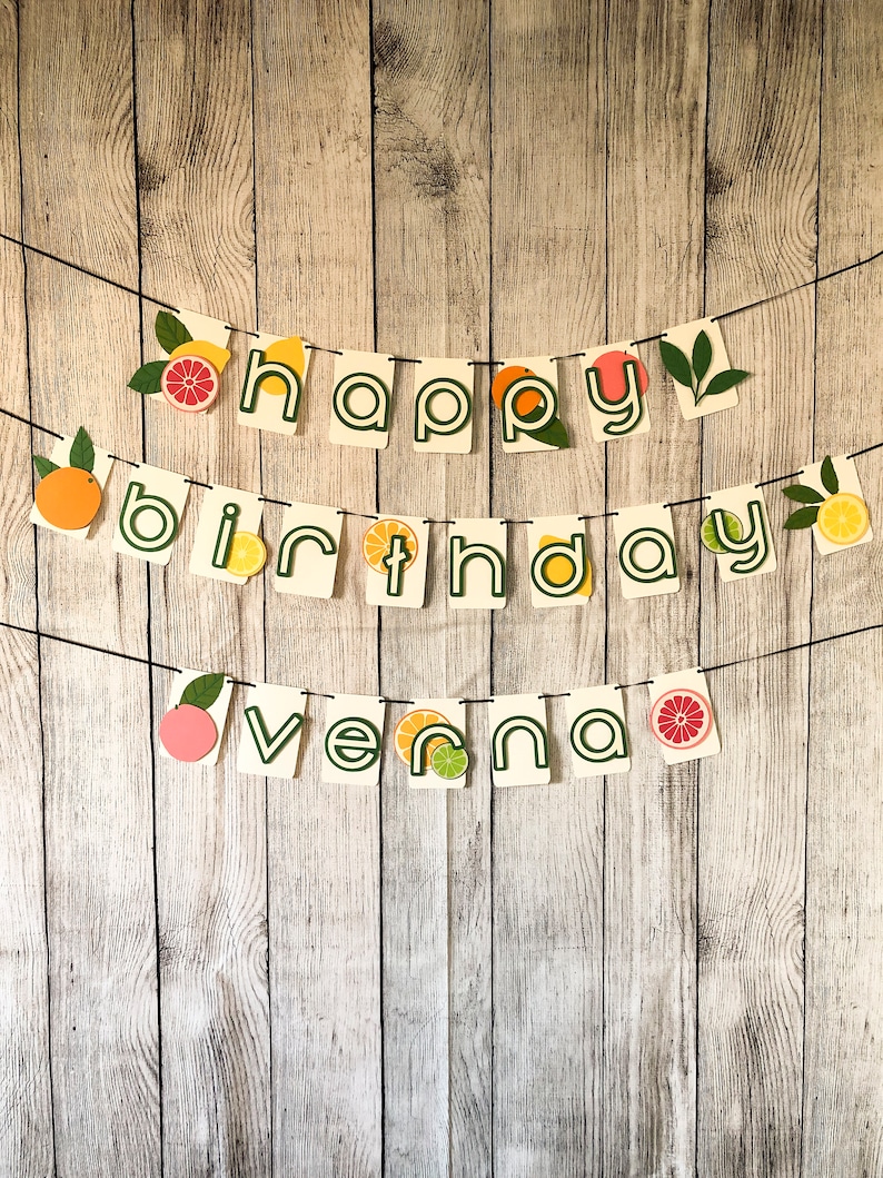 Citrus Party Banner | Fruit Party | Grapefruit | Lemon | Lime | Orange ...