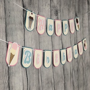Ice Cream Party Banner | Ice Cream Cones | Popsicles | Birthday Party ...