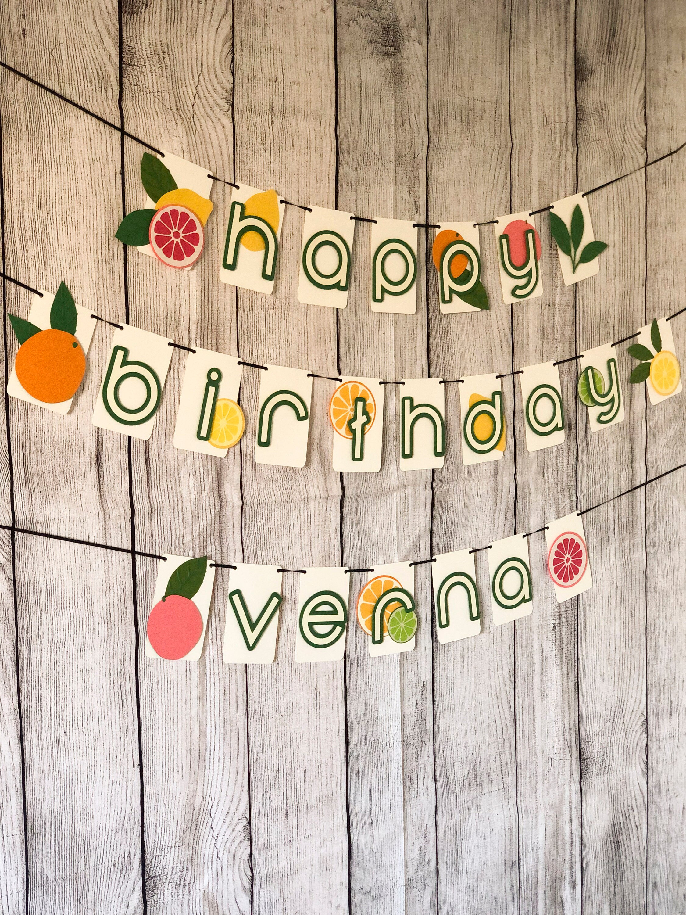Citrus Party Banner | Fruit Party | Grapefruit | Lemon | Lime | Orange ...