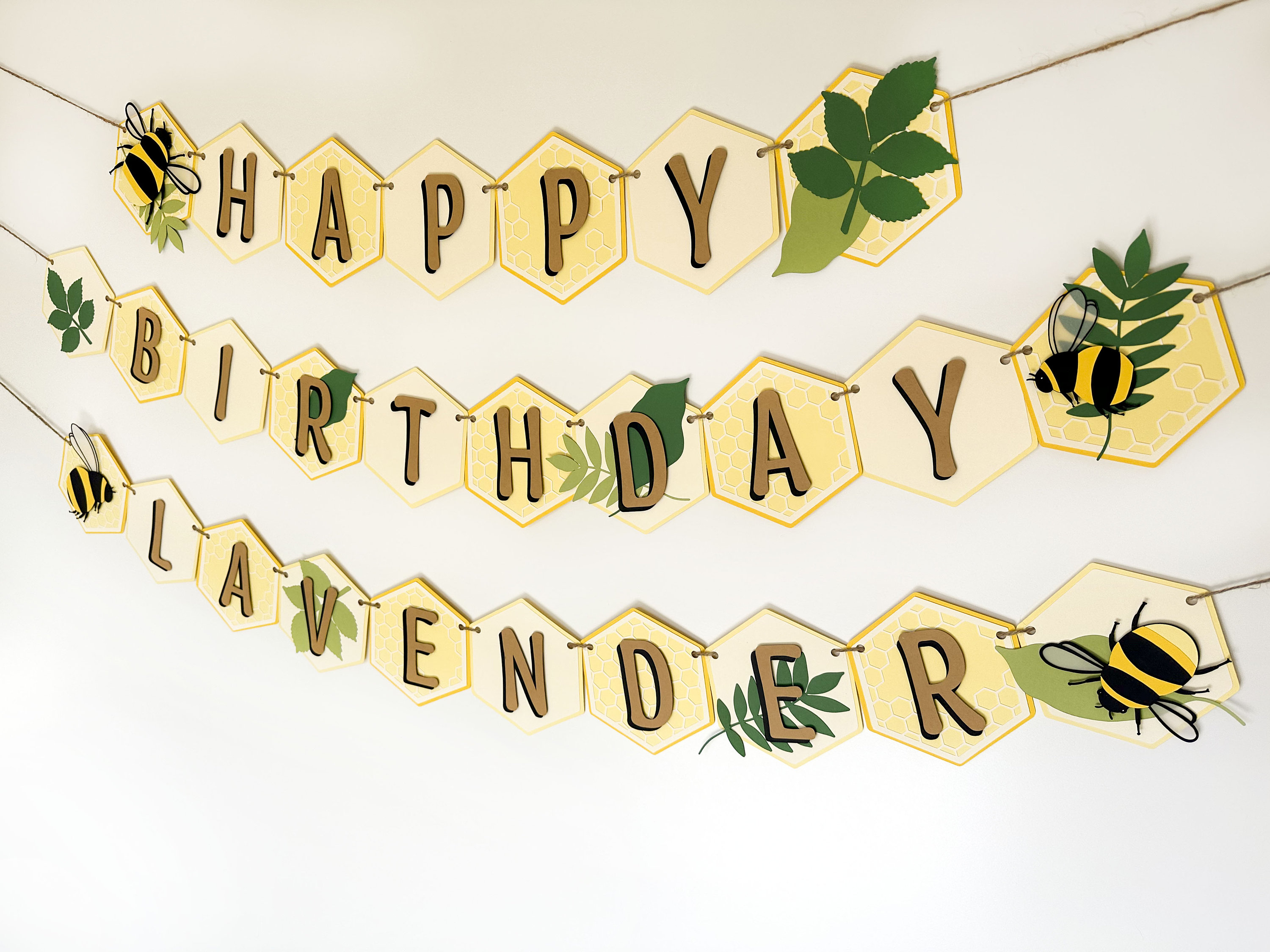 Bee Party Banner Honeycomb Banner Honeybee Bumblebee Events Birthday ...