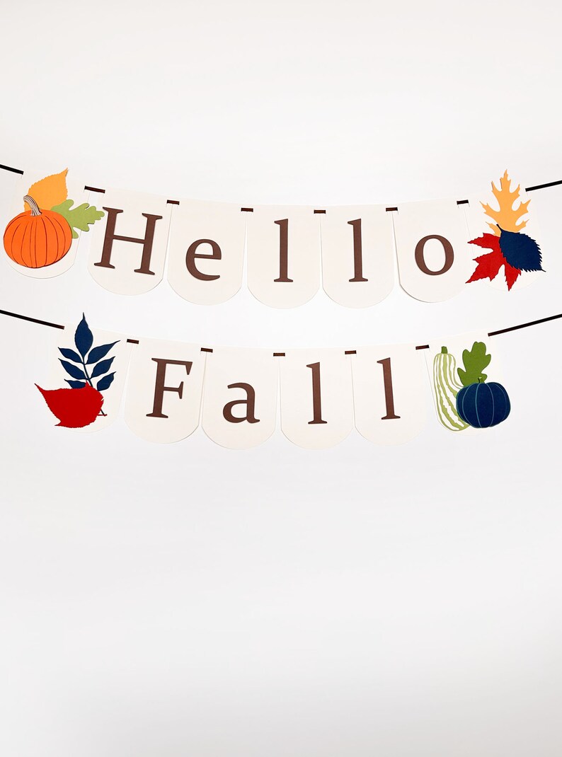 Autumn Party Garland | Hello Fall | Thanksgiving | Autumn Banner ...