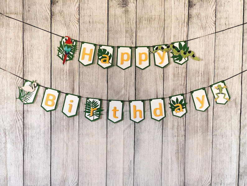 Tropical | Jungle | Rainforest | Luau | Party Banner | Parrot ...