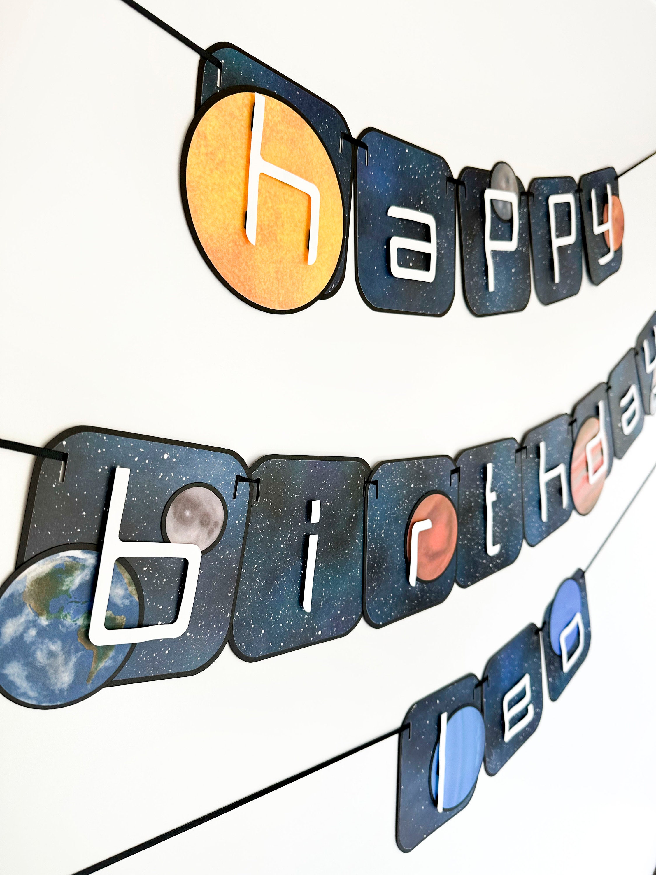 Space Party Banner Planets Outer Space Garland Birthday Shower Event ...