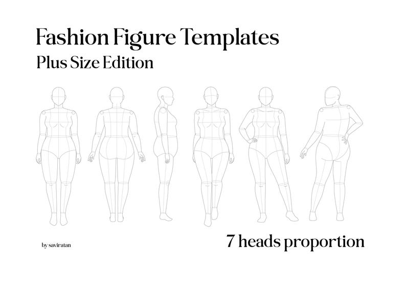 Fashion Woman Croquis Figure Template Plus Size Edition - Etsy
