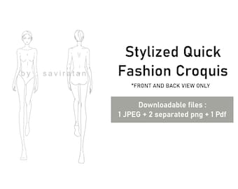 Woman Croquis Fashion Figure Templates 9 Heads Proportion, Curvier Ver ...