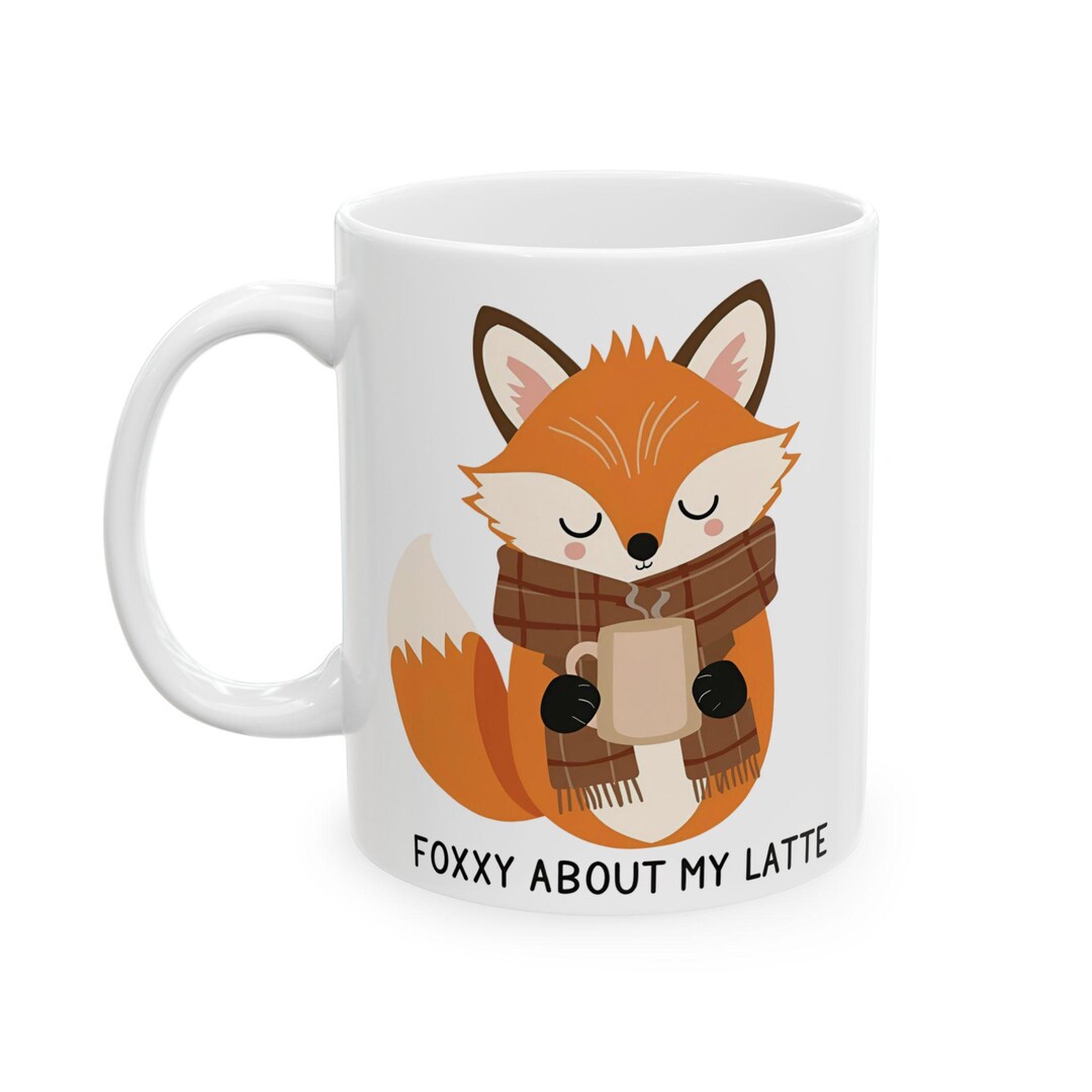 Cozy Foxy Latte Mug | Cute Ceramic Coffee Cup, Gift for Fox Lovers ...