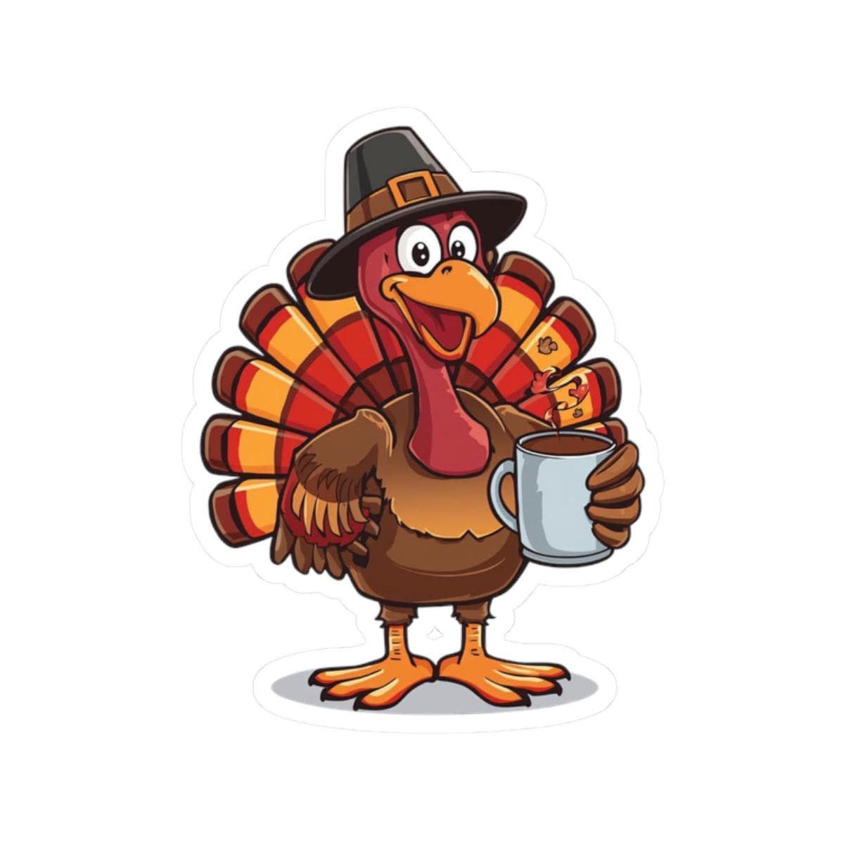 Thanksgiving Turkey Stickers, Cute Holiday Decor, Laptop Stickers, Gift ...