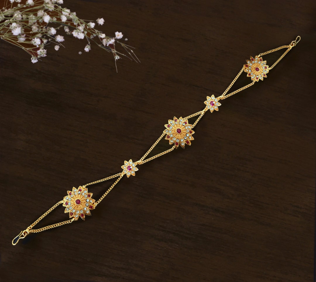 Indian Matha Patti, Sheesh Phool, Indian Head Jewelry, Bollywood Head ...