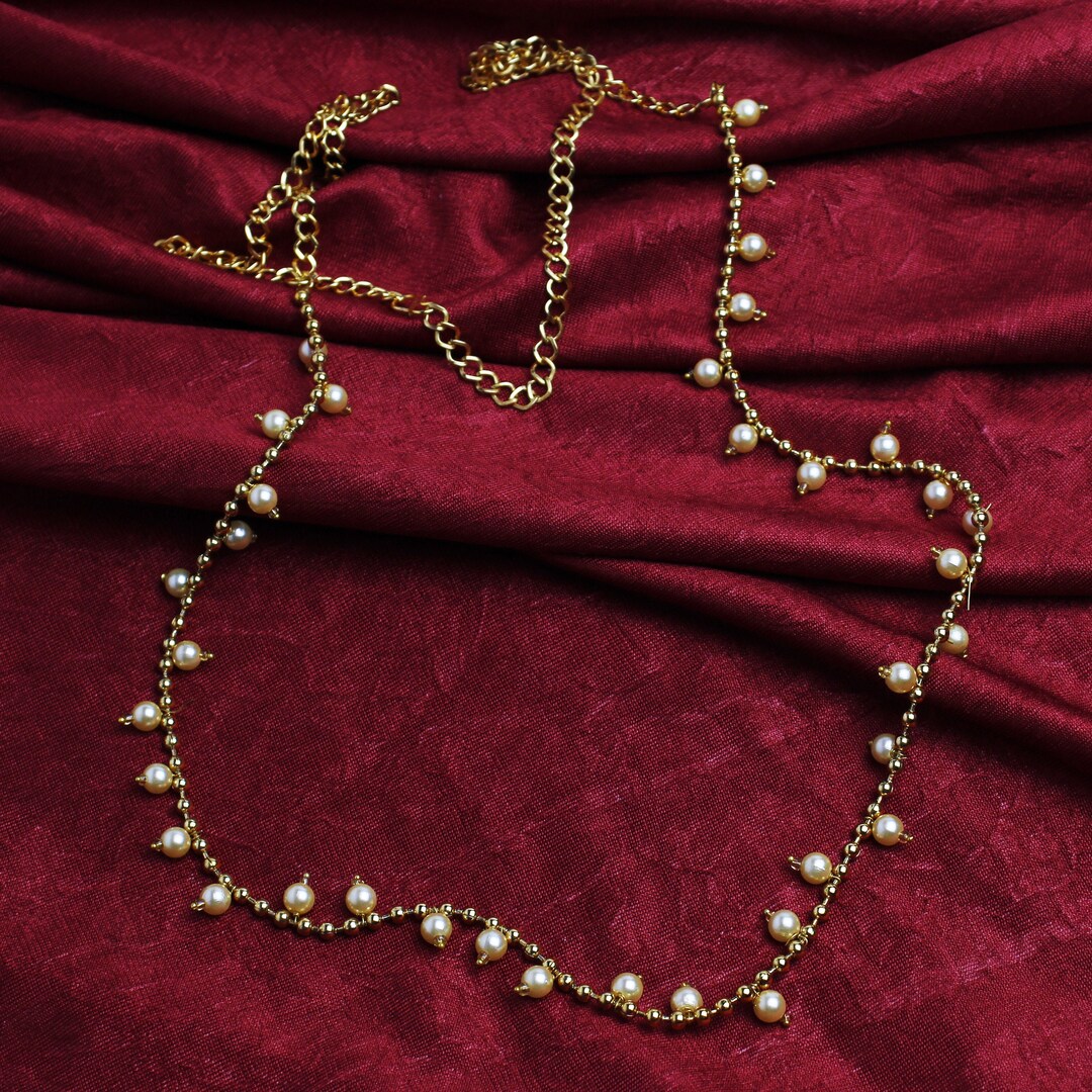 Buy Gold Plated Pearl Kamarbandh: Indian Wedding Waist Chain Online in ...