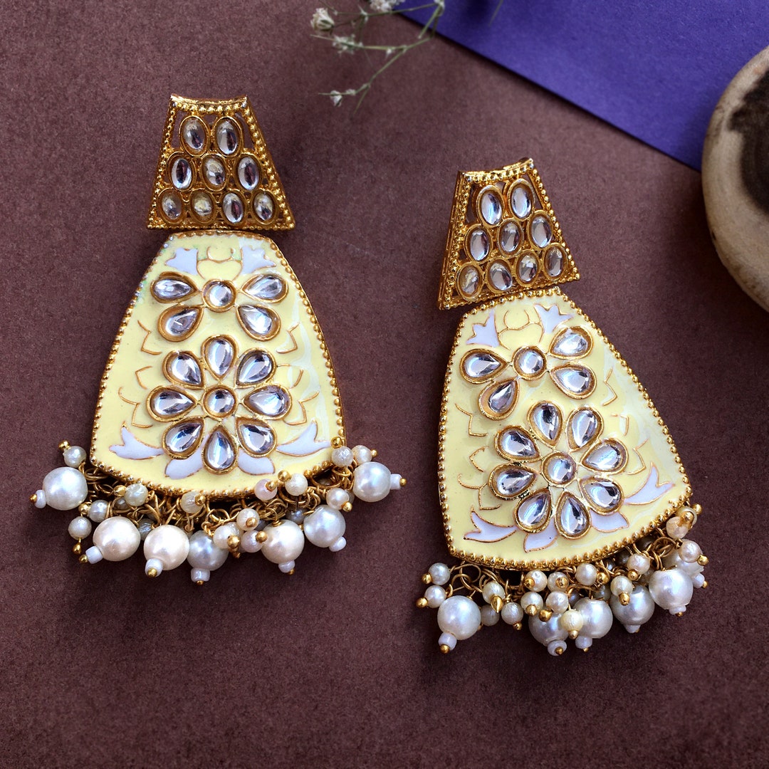 Kundan Earring, Traditional Earring, Bollywood Earring, Indian Earring ...