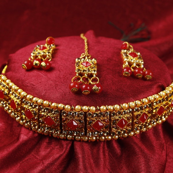 Red Jewelry Set - Etsy