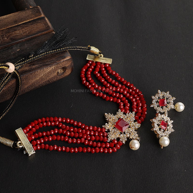 Red Jewelry Set - Etsy