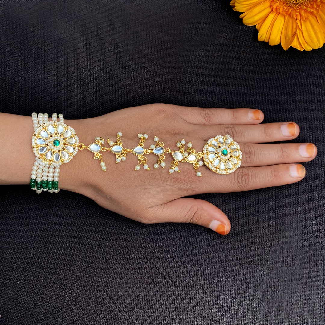Hath Phool, Hath Panja, Finger Bracelet, Indian Hand Jewellery, Hand ...
