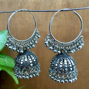 Oxidised Hoop Jhumka Earring,indian Jewelry,bollywoodjewelry ...