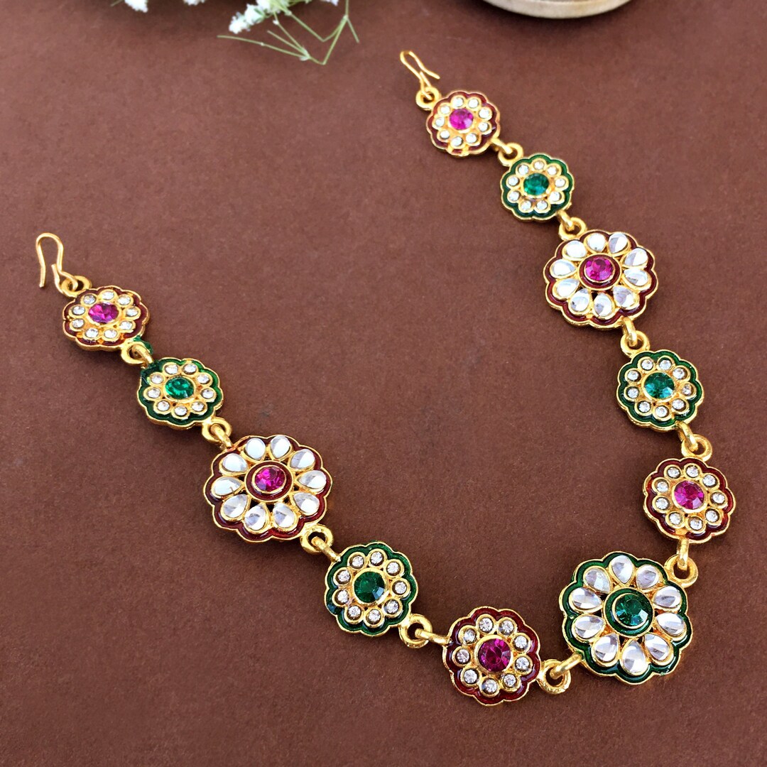 Indian Matha Patti, Sheesh Phool, Indian Head Jewelry, Bollywood Head ...