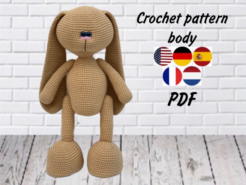 AMIGURUMI Bunny. CROCHET Pattern Body Rabbit. PDF - Etsy