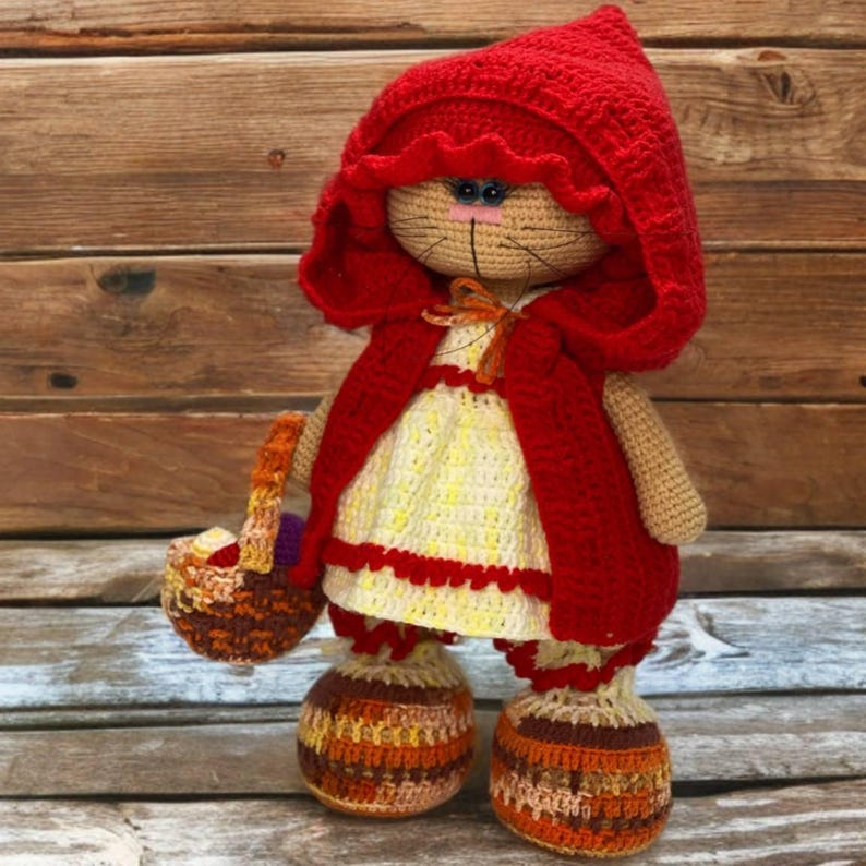 Amigurumi Crochet Pattern Red Riding Hood Outfit for Bunny, Bear or Cat ...