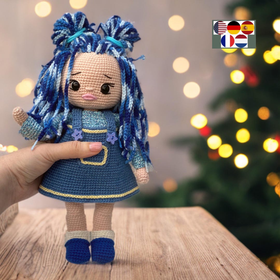 Crochet Pattern Doll in Outfit Amigurumi. Amigurumi Doll Pattern. Set ...