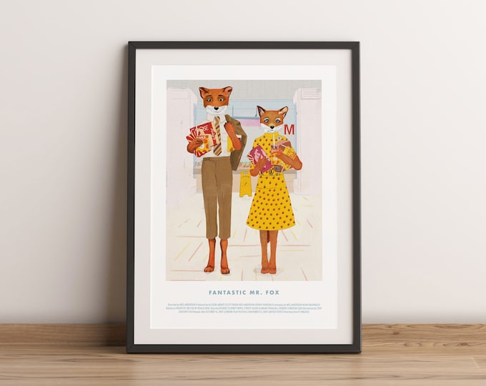 Fantastic Mr. Fox + Wes Anderson Movie Poster Film Print Original ...
