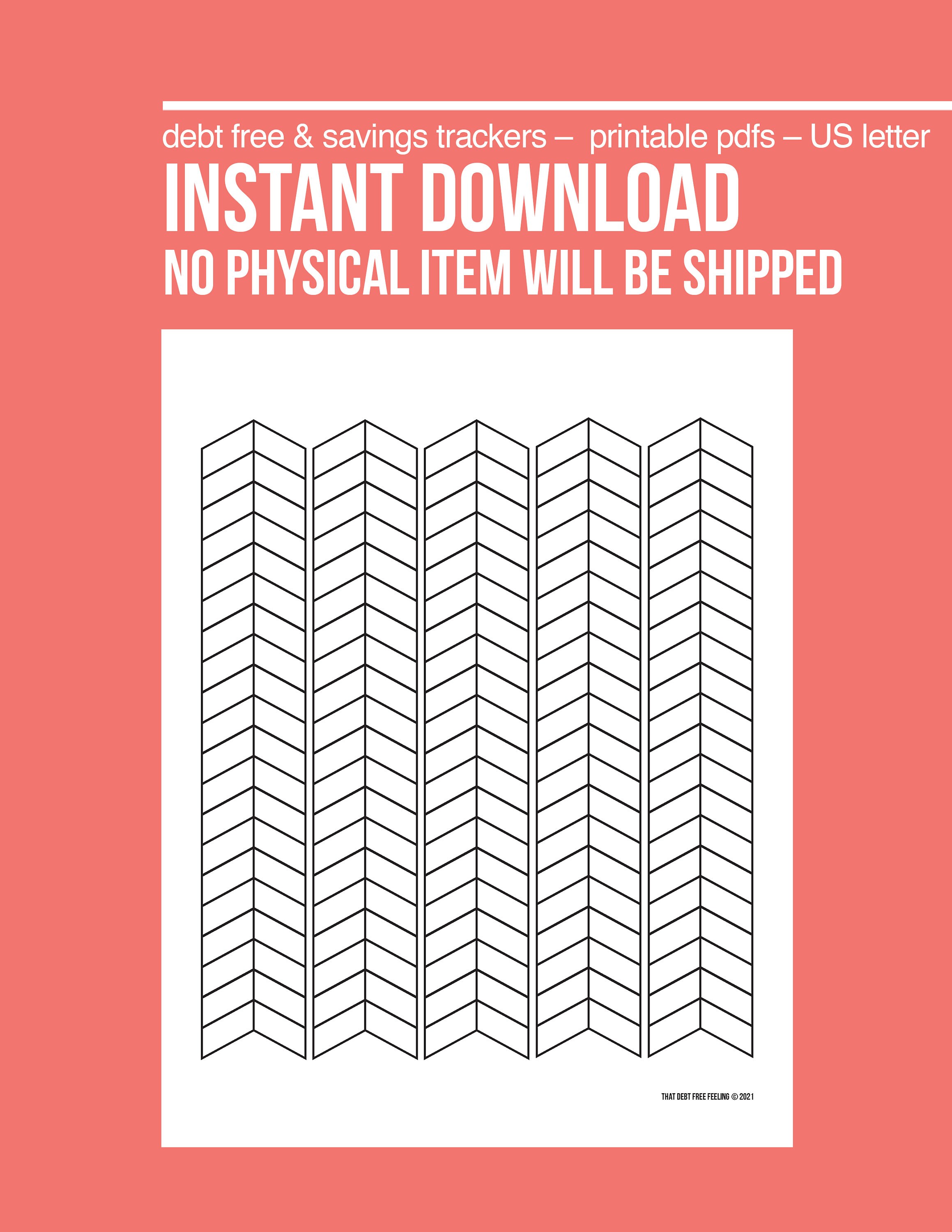 Debt Free Progress Coloring Chart - Chevron - Etsy