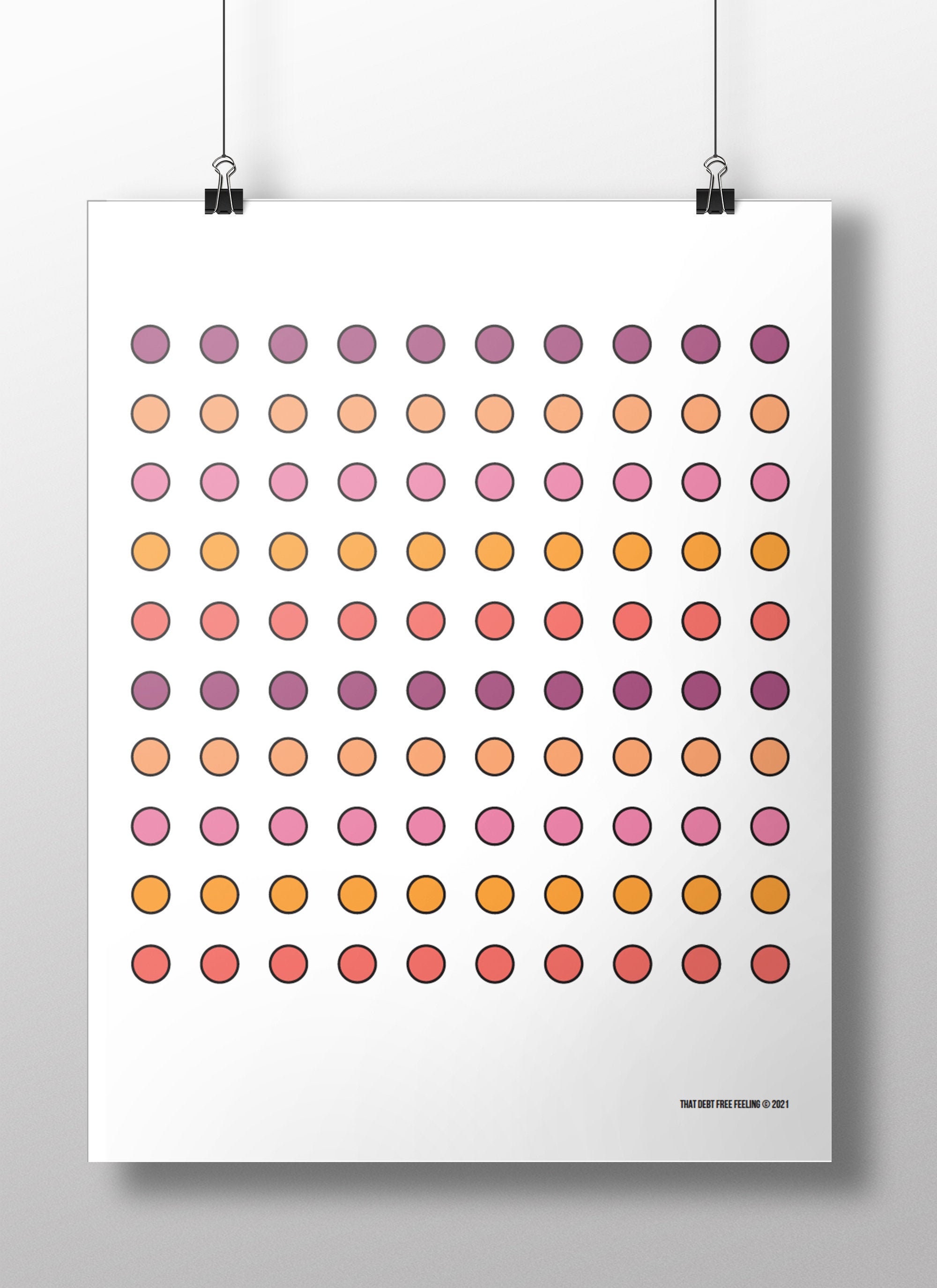 Debt Free Progress Coloring Chart Dots - Etsy