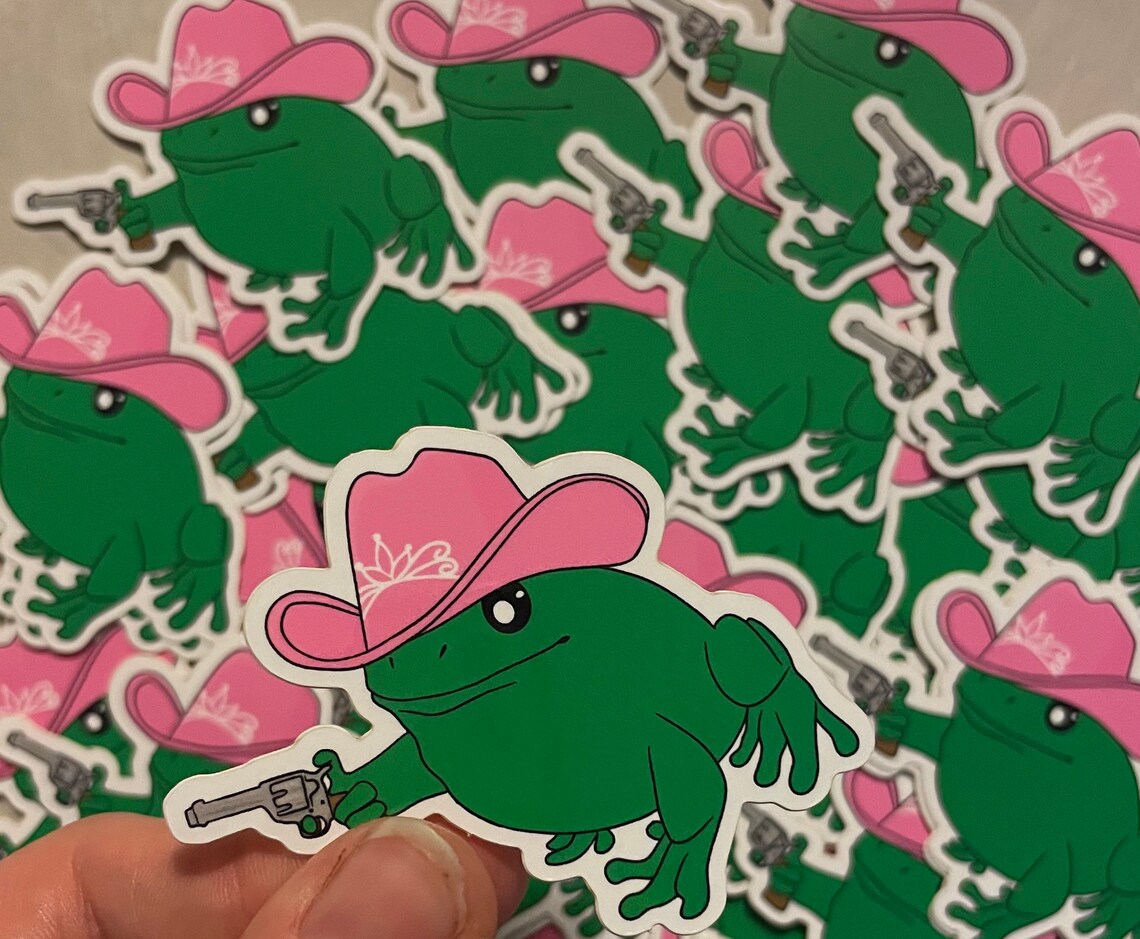 Cowboy Frog Sticker Vinyl Sticker Weatherproof and Scratch - Etsy