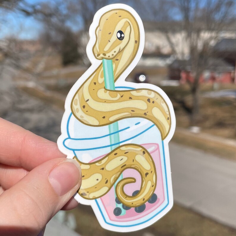 Boba Ball Python Snake Sticker - Etsy