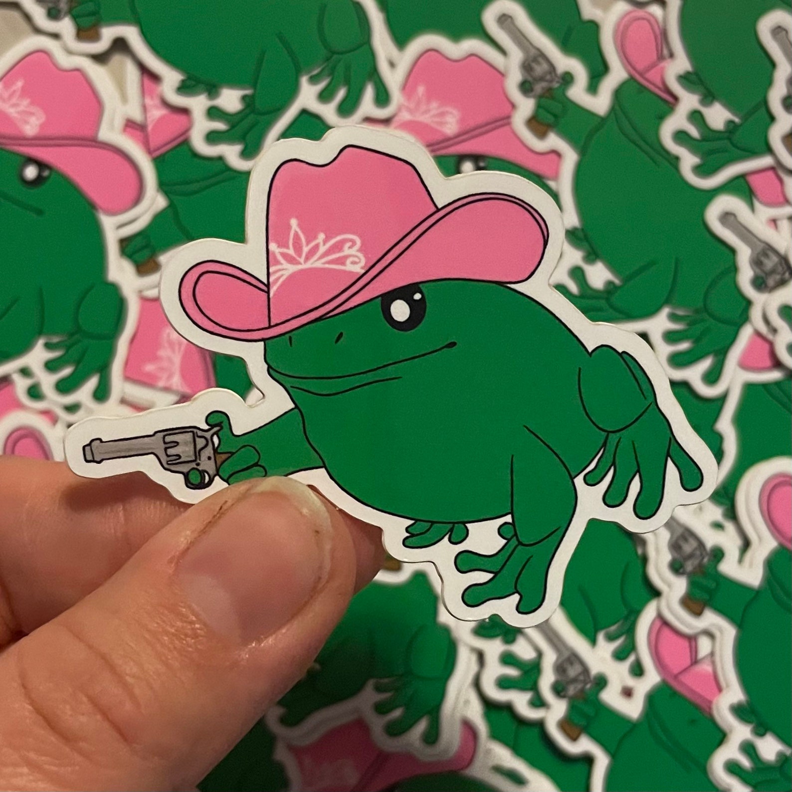 Cowboy Frog Sticker Vinyl Sticker Weatherproof and Scratch - Etsy