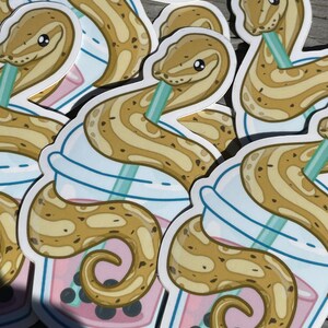 Boba Ball Python | Snake Sticker - Etsy