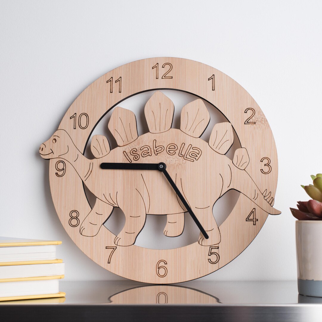Personalised Diplodocus Dinosaur Clock | Kids Bedroom Wall Clock | New ...