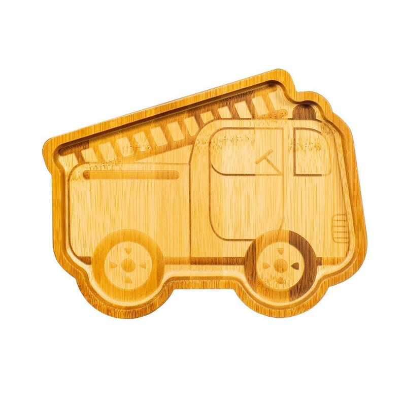 Kids Personalised Bamboo Plate and Spoons Eating Set, Toddlers Dinner ...