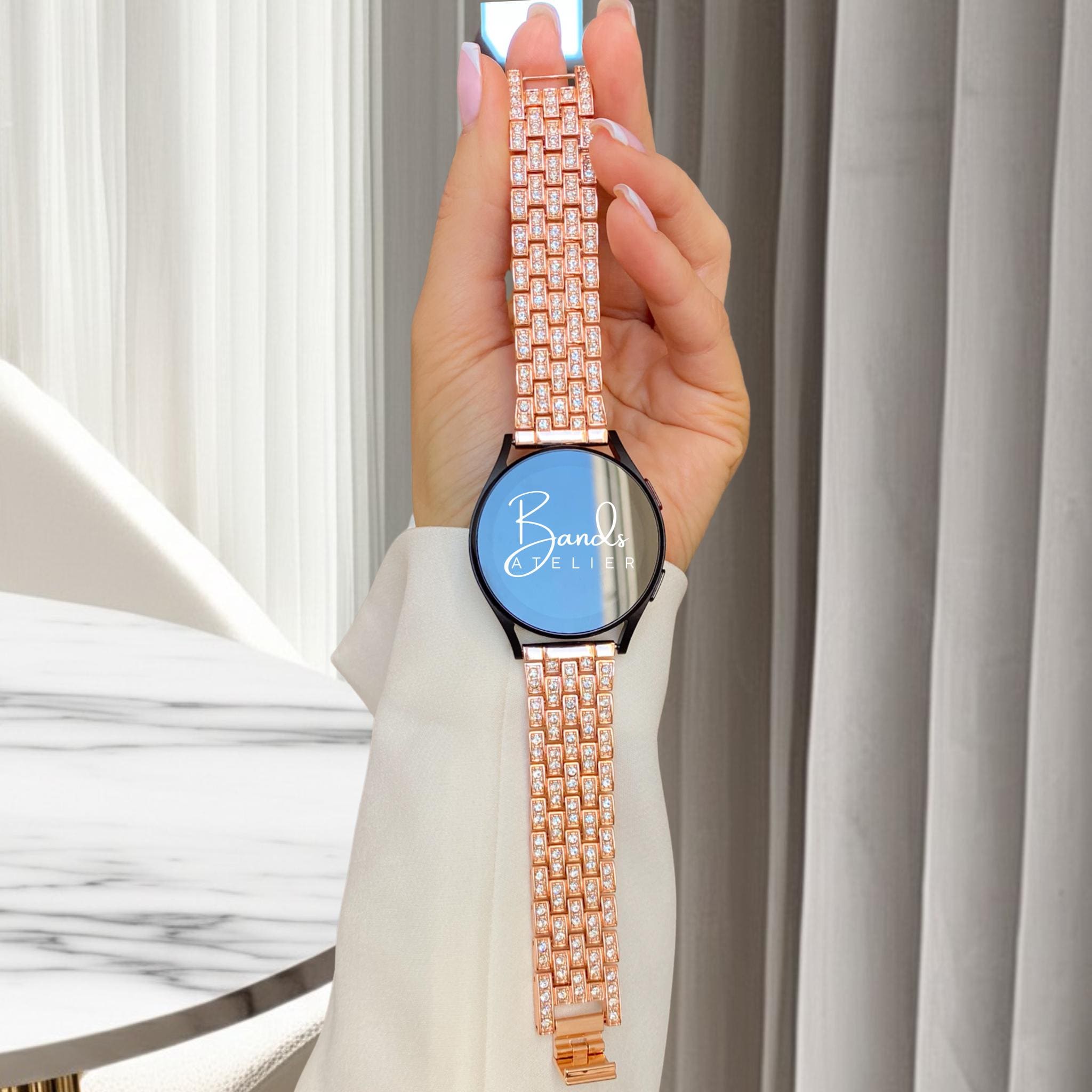 Diamond Samsung Watch Band 20mm 22mm, Crystal Bracelet Strap for Galaxy ...