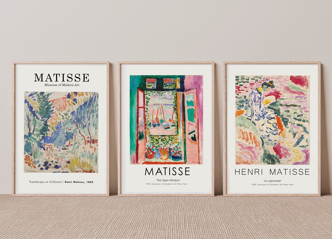 Matisse Print Set of 3 Digital Prints, Matisse Exhibition Poster ...