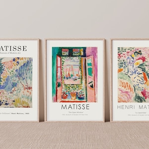 Matisse Print Set of 3 Digital Prints, Matisse Exhibition Poster ...