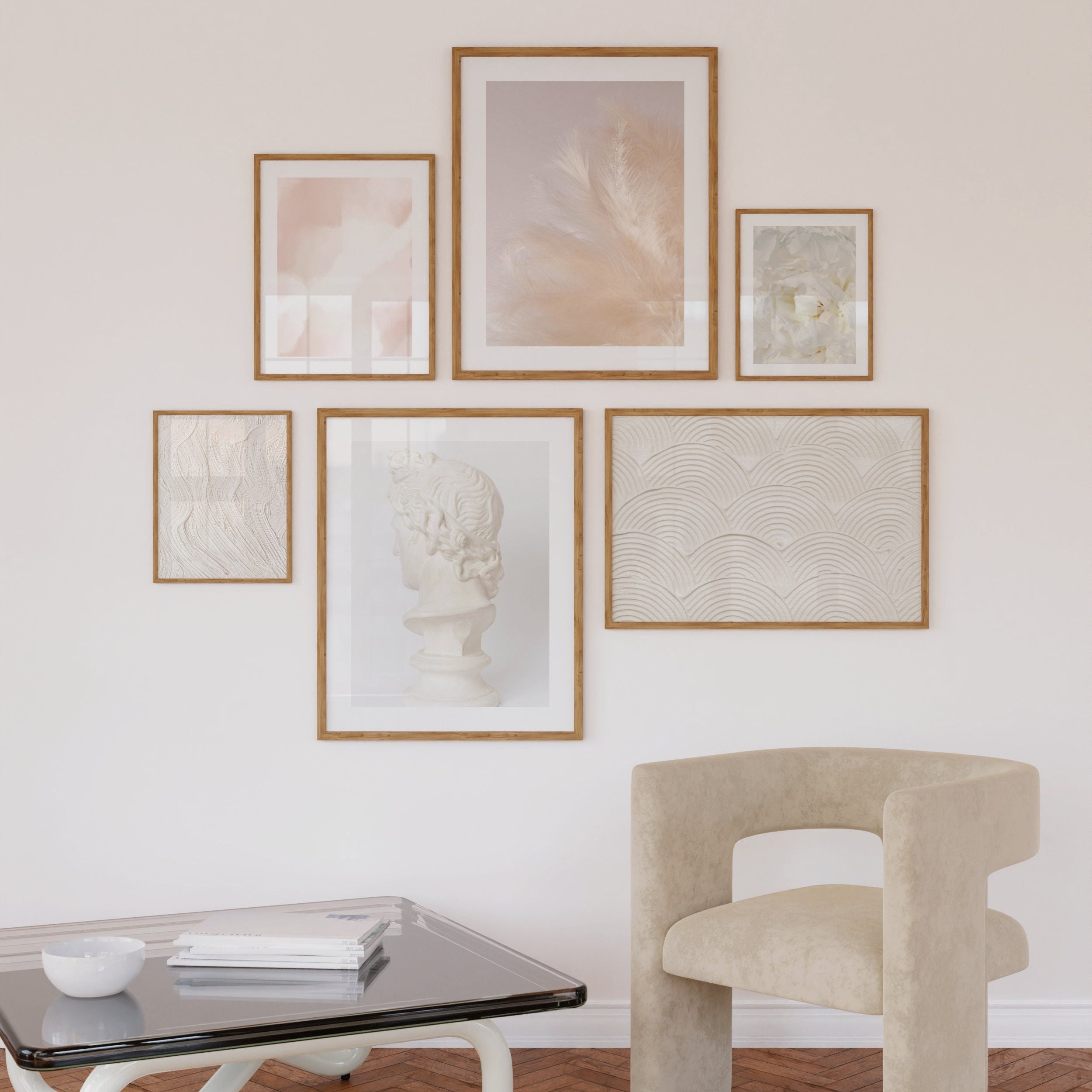 White Wall Art Abstract Wall Art Clean Girl Aesthetic Wall - Etsy