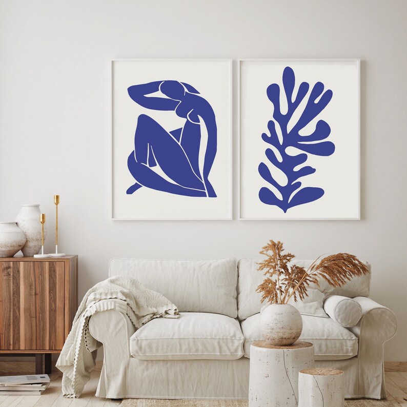 Printable Wall Art Matisse Blue Matisse Blue Leaf | Etsy