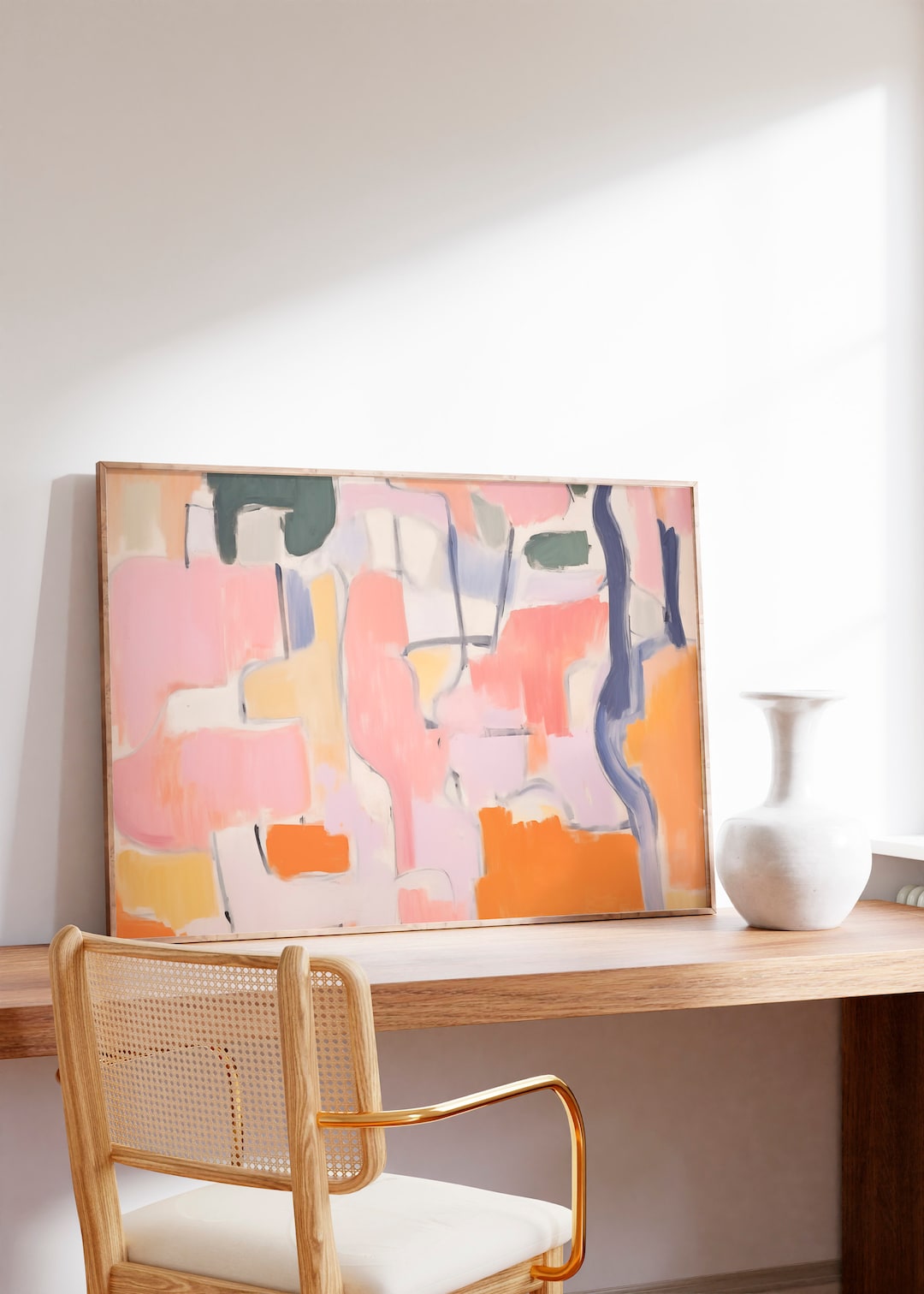 Pink Henry Matisse Wall Art Horizontal, Boho 70s Inspired Art Print ...