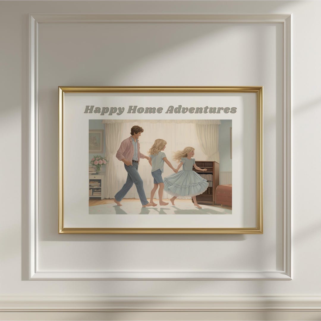 Happy Family Home Adventures Wall Art, 1980s Retro Comic Poster Soft ...